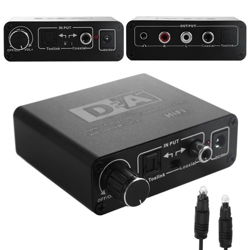Digital to Analog Converter DAC USB Optical Cable Audio AUX Speaker ...