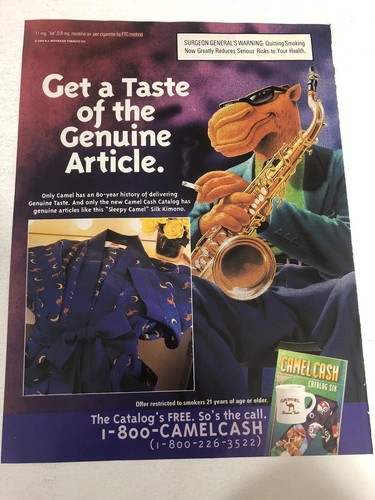 1994 Joe Camel Cigarettes Vintage Print Ad Advertisement pa14 | eBay