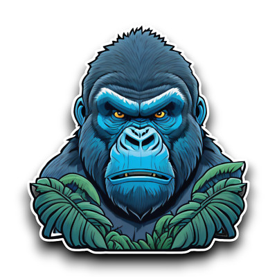Angry Gorilla In Trees Vinyl Sticker Decal For Car Van Window Laptop ...
