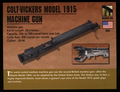 Colt Vickers Model 1915 Machine Gun Atlas Classic Firearms Card | eBay