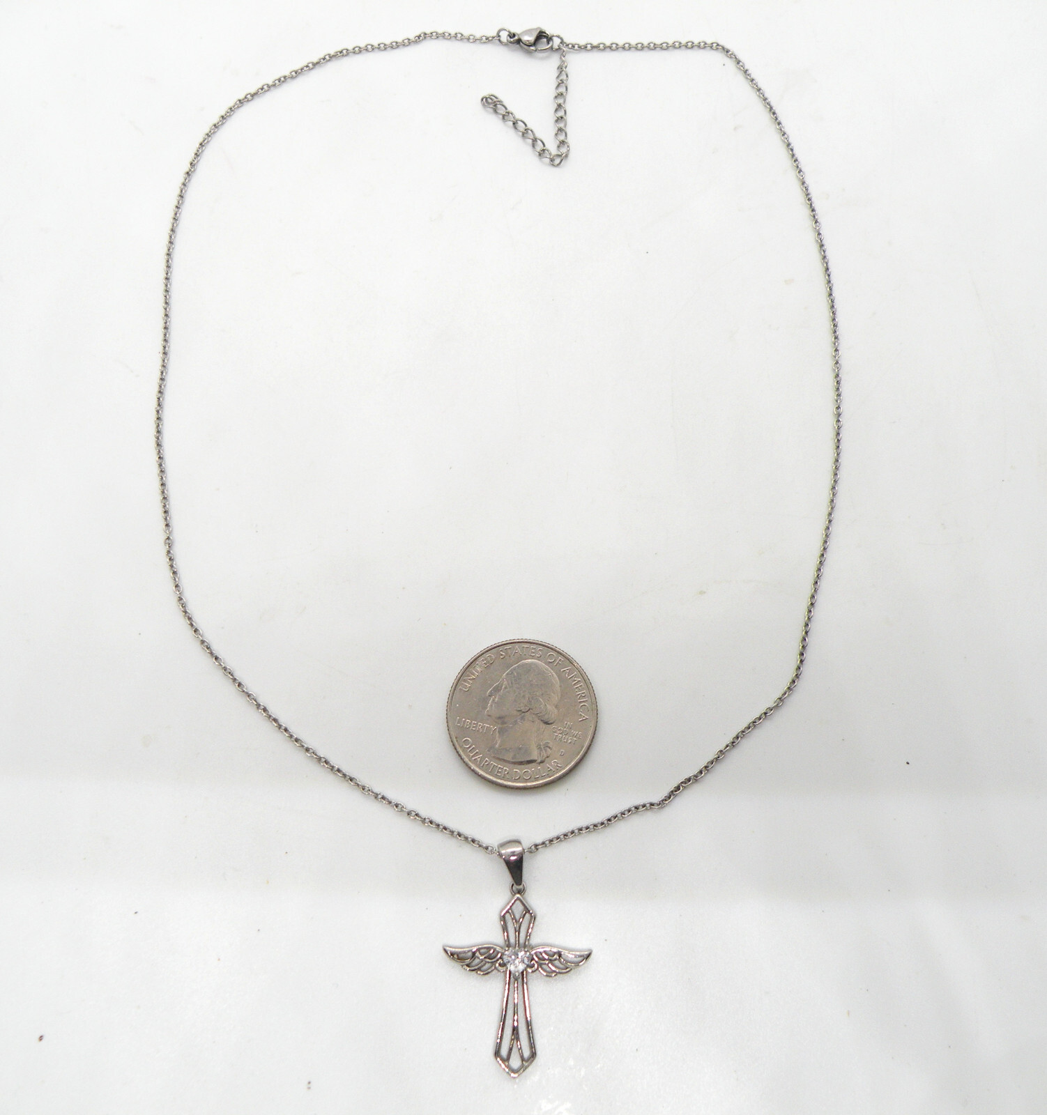 Hallmark JCM Angel Wings Stainless Steel Heart Crysta… - Gem