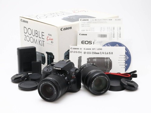 B (Standard) Canon EOS Kiss X7 Double Zoom Kit Black Shutter Count 2698 ...