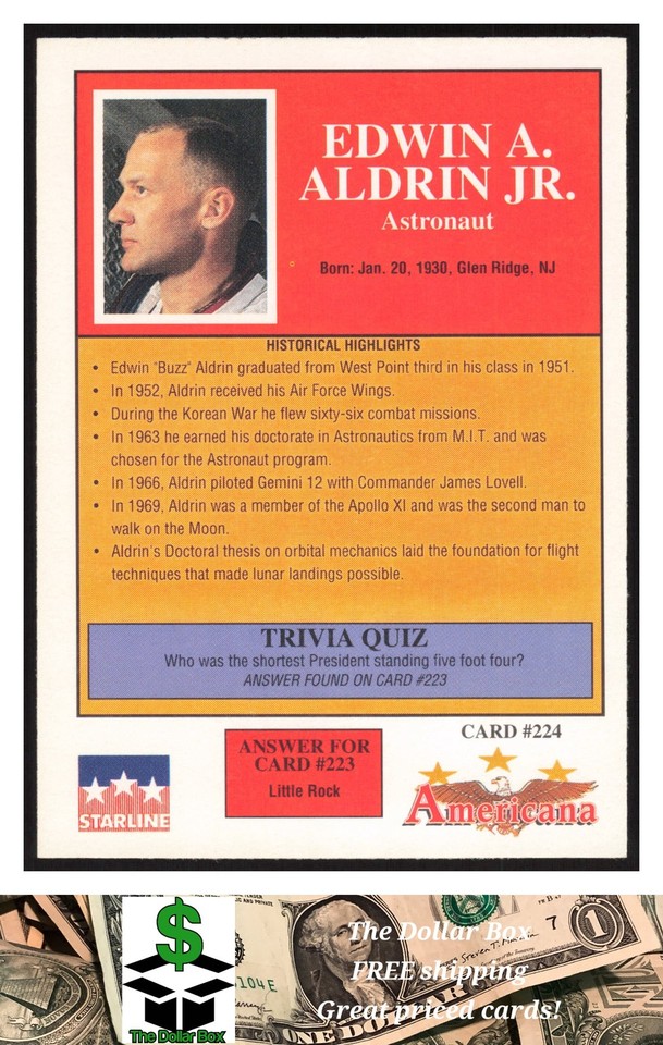 1992 Starline Americana #224 Edwin A. Aldrin Jr. Buzz Astronaut | eBay UK