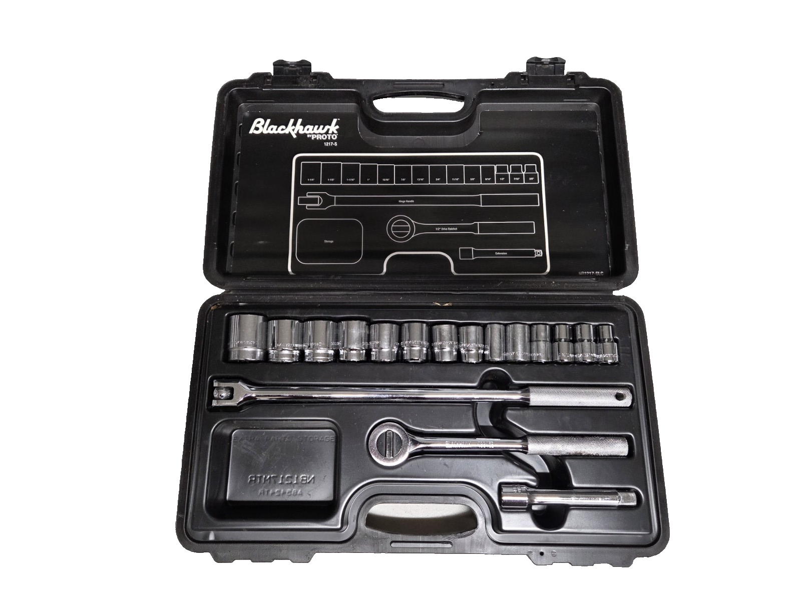 Blackhawk by Proto Tools 1217-S Ratchet and socket Set 1/2" Drive 17 ...