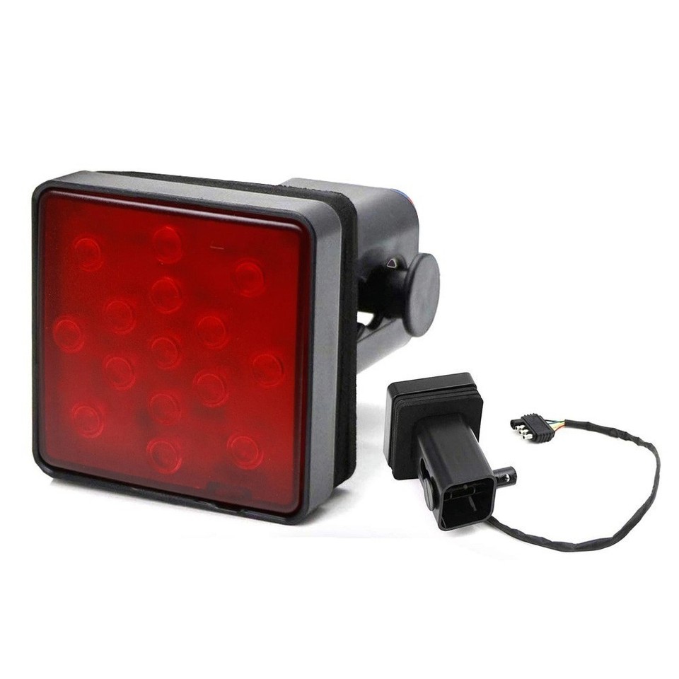 12V 15 LED Red Hitch Brake Light with ABS Plastic for Trailer Hitch ...