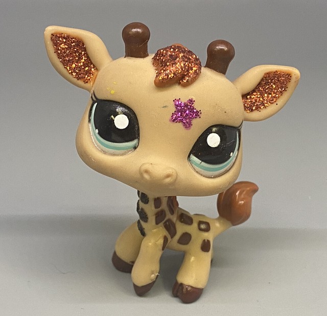 Littlest Pet Shop Tan Glitter Giraffe Blue Eyes #2348 Preowned LPS ...