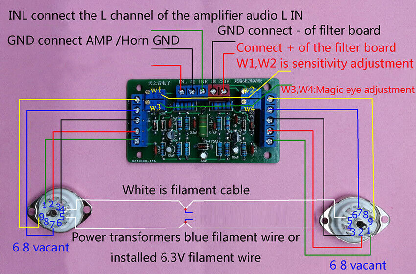 Dual Way 6E2 Magic Eye Tube Music Spectrum Vacuum Tube Level Indicator ...