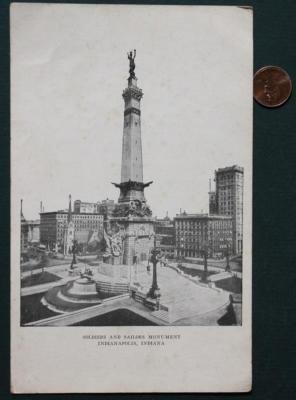 1918 Indianapolis Indiana Monument Circle Soldiers and Sailors Monument ...