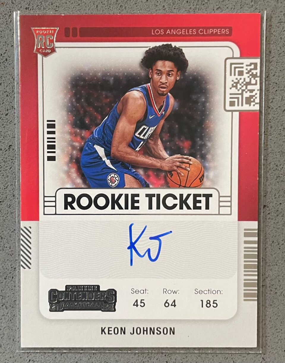 2021-22 Panini Contenders Basketball NBA #121 Keon Johnson RC Rookie ...
