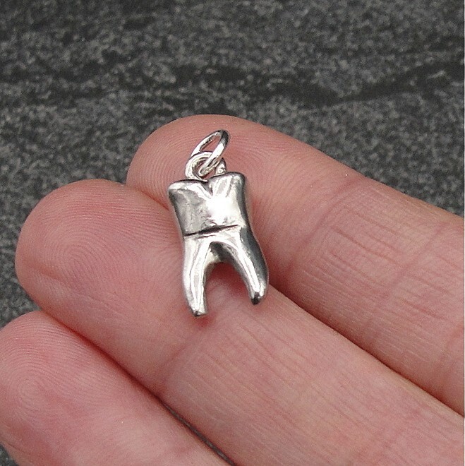 Silver 3D Tooth Charm - Dentist Charm - 3D Tooth Pendant - Gift for ...