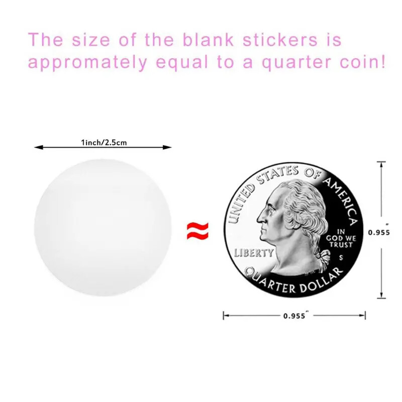 Clear Glossy Round Stickers Sticky Tape Discs Labels Seals Circle ...