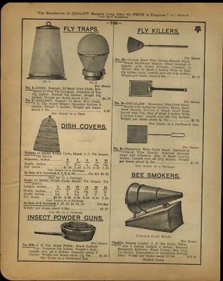 1908 PAPER AD Cone Balloon Fly Wire Fly Trap Bee Smoker | eBay
