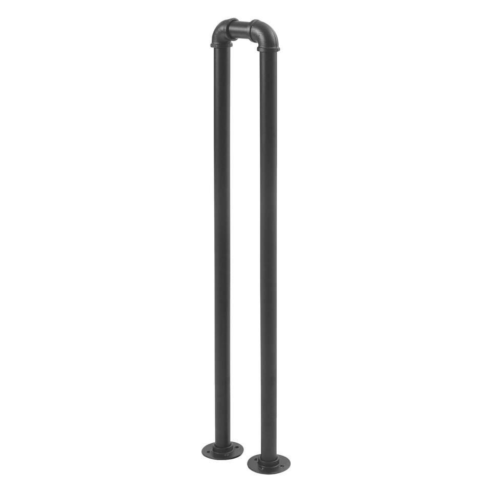 85cm Retro Matte Black Stair Handrail Safety Non-Slip U-Shaped Support ...