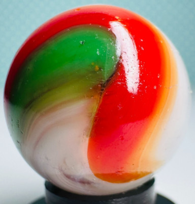 Antique AKRO Agate Hybrid POPEYE Corkscrew Marble Green Red .65 ...