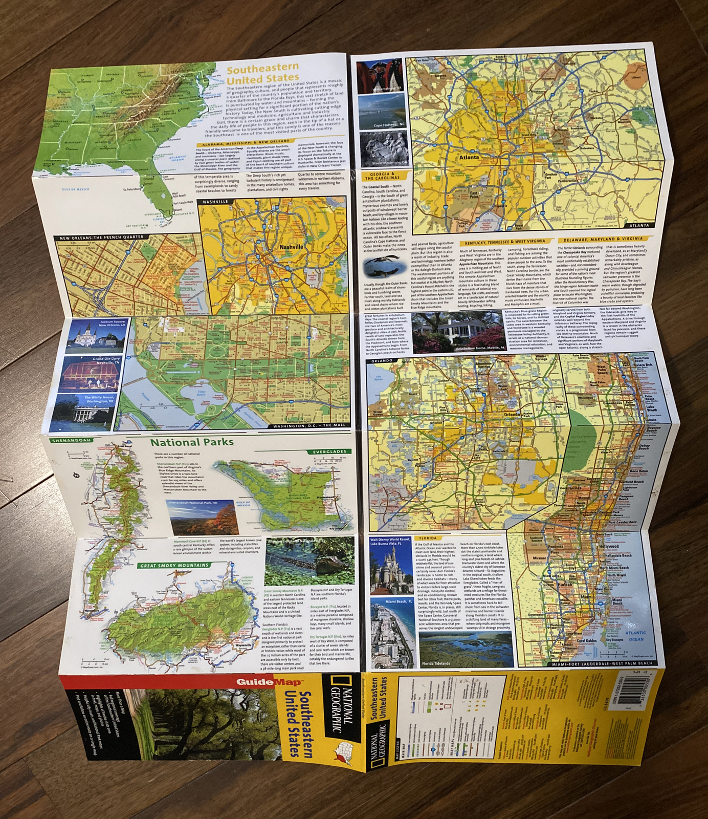 NATIONAL GEOGRAPHIC GUIDE MAP SOUTHEASTERN UNITED STATES EUC | eBay