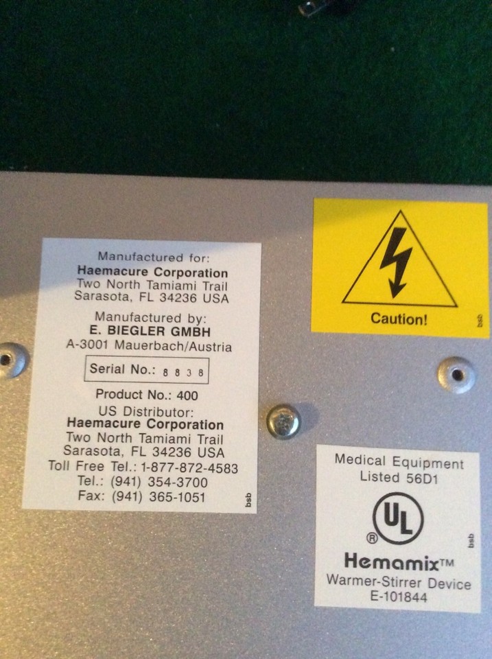 Haemacure Hemamix Warmer Stirrer Model 400 | eBay