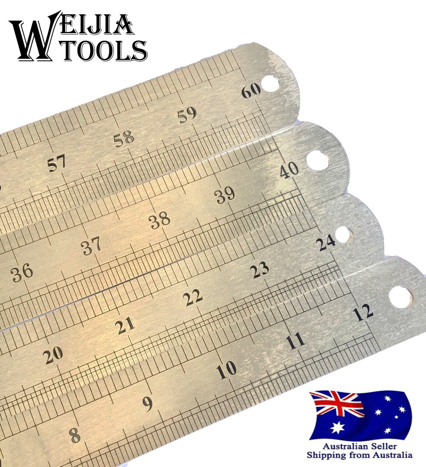 Ruler 2M 150CM 200CM Steel METAL INCH AND METRIC Double Sided Stainless ...