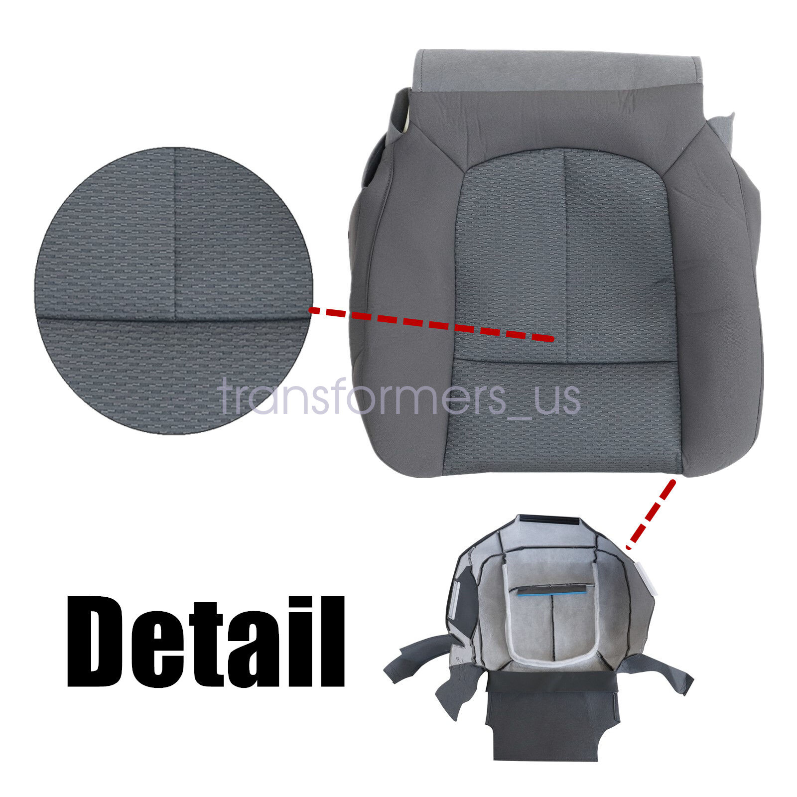 Fits 2011-14 Ford F-150 XLT XL DRIVER Cloth SEAT COVER + Driver Bottom ...