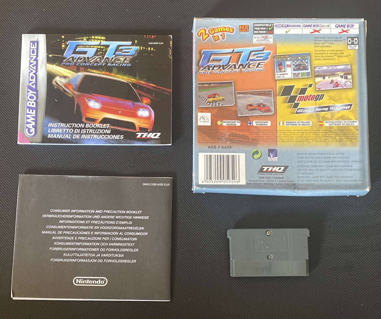 Gt3 & MOTOGP GBA Nintendo Gameboy Advance Complete for sale online | eBay