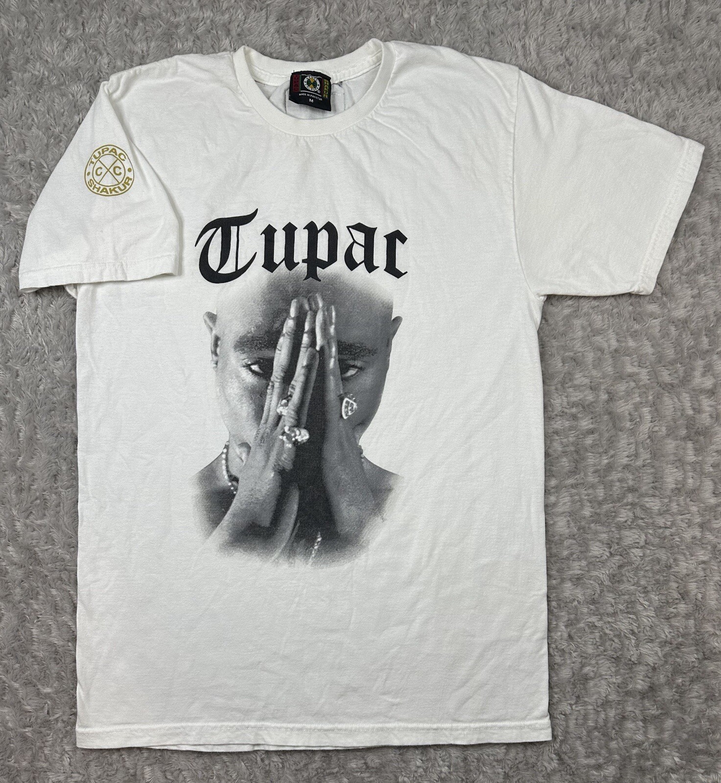 Cross Colours Shirt Mens Medium White Tupac Shakur Rap Hip Hop Y2K ...
