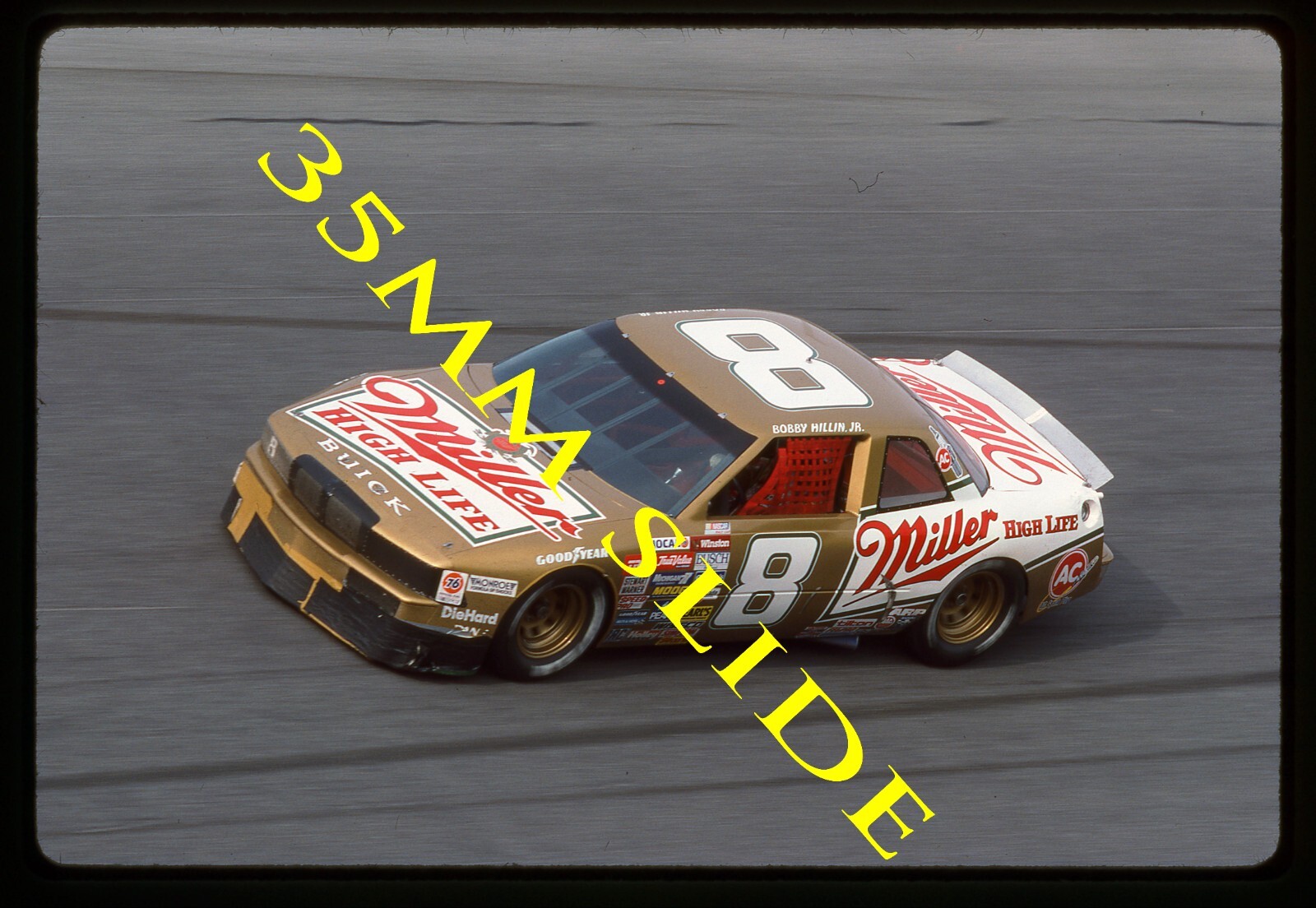 35MM SLIDE - BOBBY HILLIN JR 1988 #8 MILLER BUICK DAYTONA 500 NASCAR ...