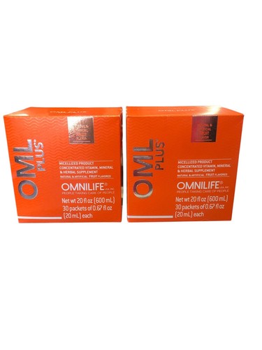 OML PLUS OMNILIFE ( 2 Box ) Herbal Supplement 30 Sachets Per Box Of 0. ...