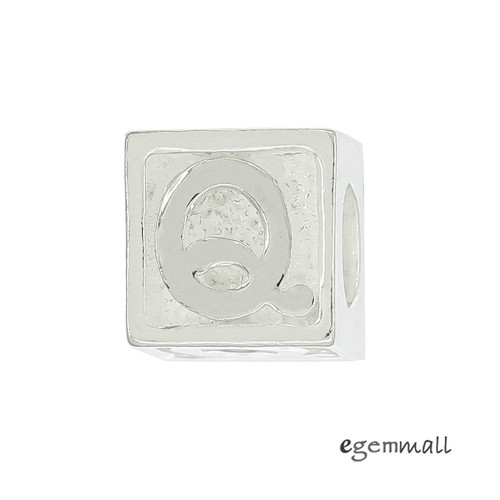 1 Sterling Silver Alphabet Initial Letter Cube Charm Bead Fit European ...