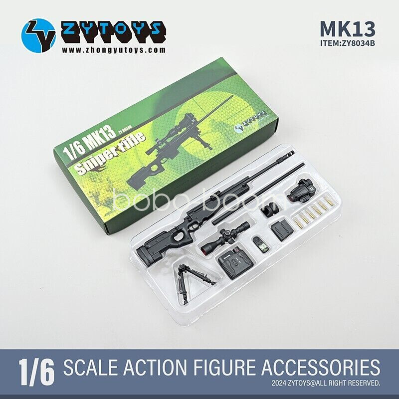 ZY TOYS 1/6 Scale USMC Mk13 MOD0 Sniper Rifle Set Black fit for 12 ...