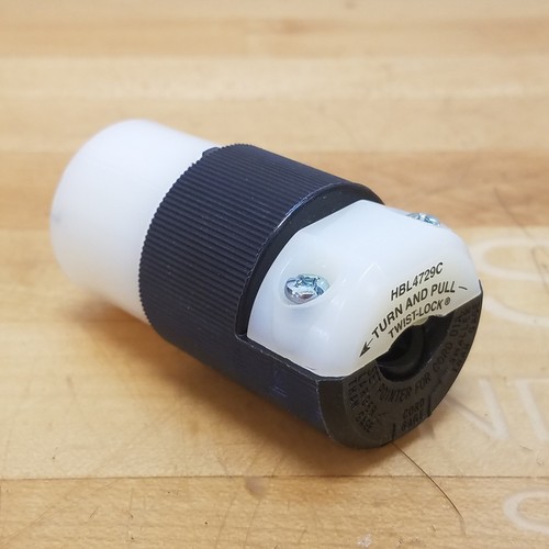 Hubbell HBL4729C Female Twist Lock Industrial Connector, 15A 125V 2 ...