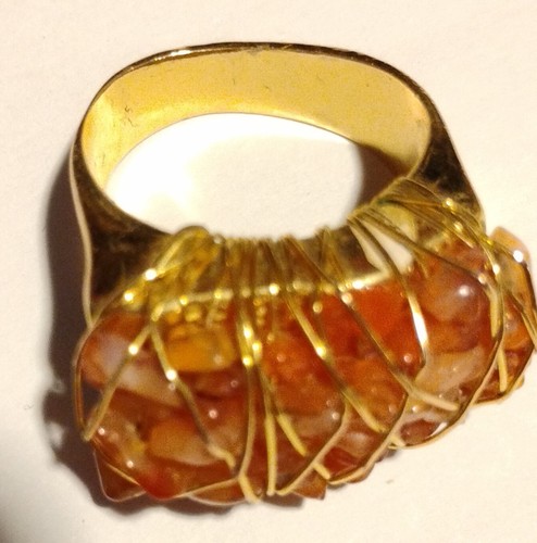 Polishes Carnelian Copper With Gold Overlay Ring | eBay