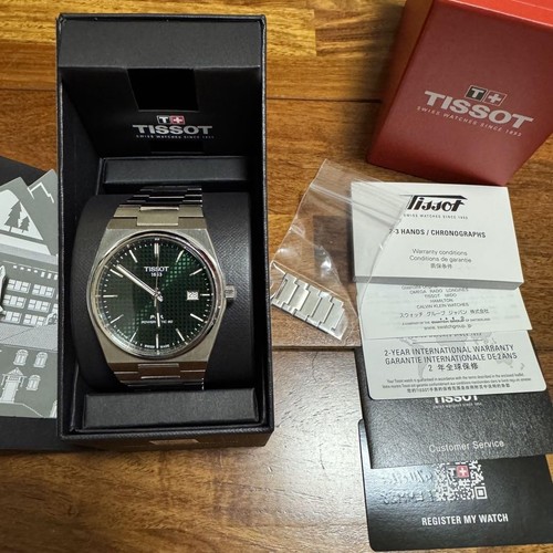 Montre automatique TISSOT T137407A PRX Powermatic 80 cadran vert acier ...