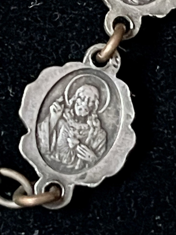 Vintage Religious Old Catholic Rosary Jewelry RELIC ROSE BRACELET ...