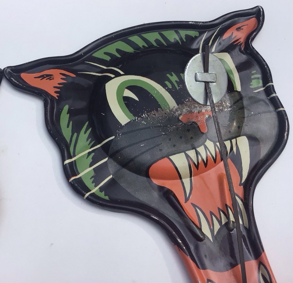 2 Vintage Halloween U S Metal Toy Black Cat Metal Noise Makers Clapper ...
