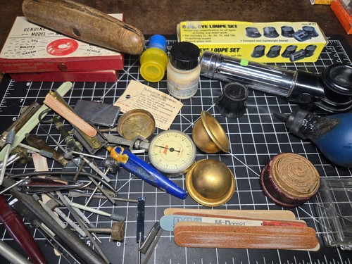 vintage watchmakers tool drawer lot watchmaking watch parts | eBay
