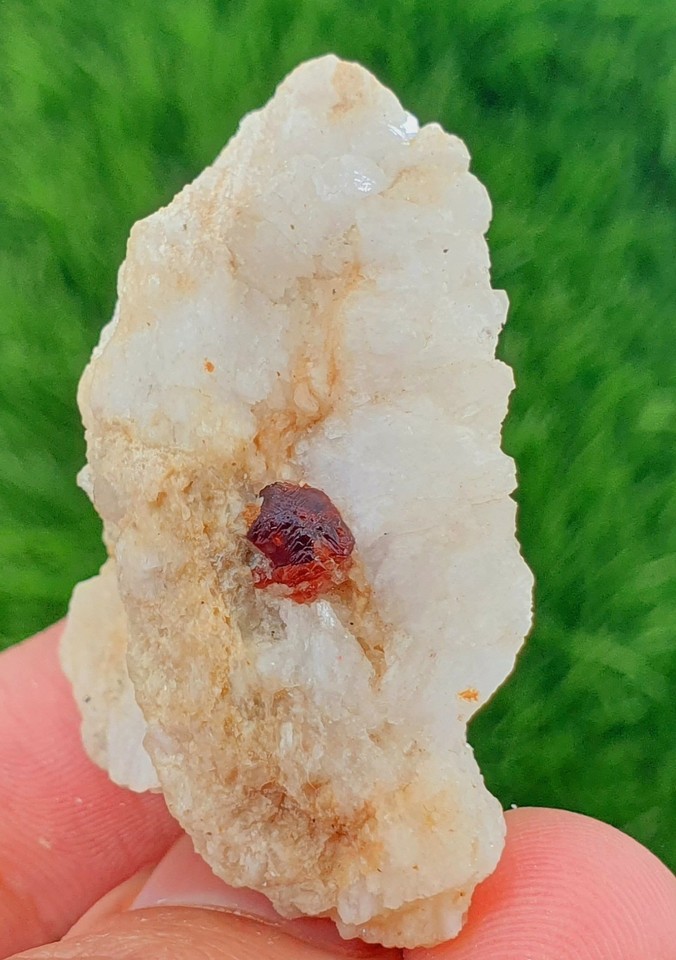 135 Ct Top Grade Natural Red Garnet Crystal On Feldspar Specimen ...