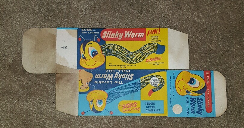 Vintage Slinky Worm Empty Box Unused 1955 | eBay