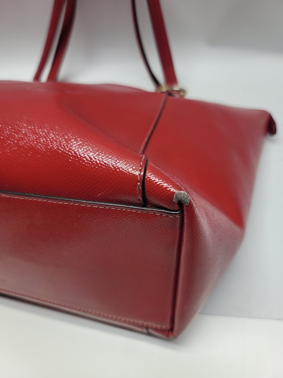 Coach Ava Crossgrain Leather Top Zip Tote Bag Red F31970 Shoulder ...