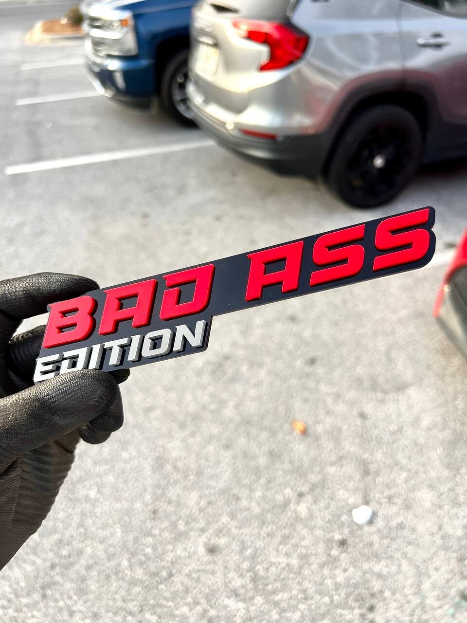 New Bad Ass Edition Emblem Car Badges Badass 3D Sticker Decal Black Red ...