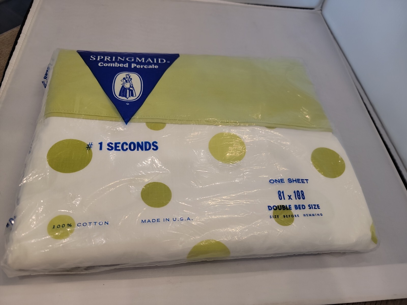 vintage springmaid sheets double 81x108 green polka dot | eBay