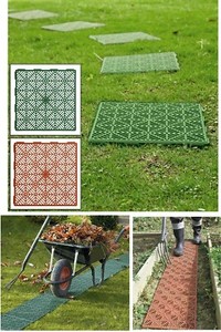 5 PCS INTERLOCKING NON SLIP GARDEN LAWN PATH PLASTIC TILES DECKING ...