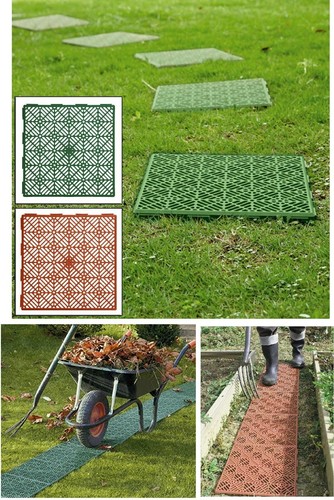 5 PCS INTERLOCKING NON SLIP GARDEN LAWN PATH PLASTIC TILES DECKING ...