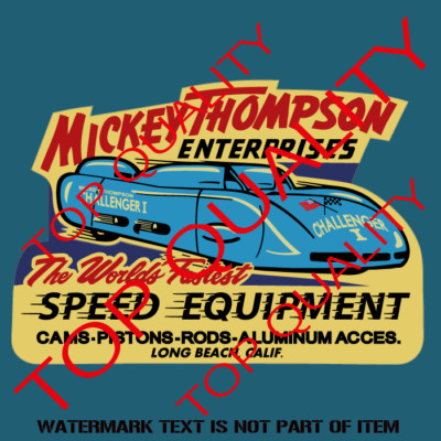 MT SPEED MICKEY THOMPSON Decal Sticker Retro Vintage Americana Decal ...
