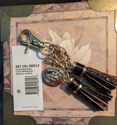 Brahmin COCOA MELBOURNE CROC TASSEL Key Fob PURSE CHARM Key RIng | eBay
