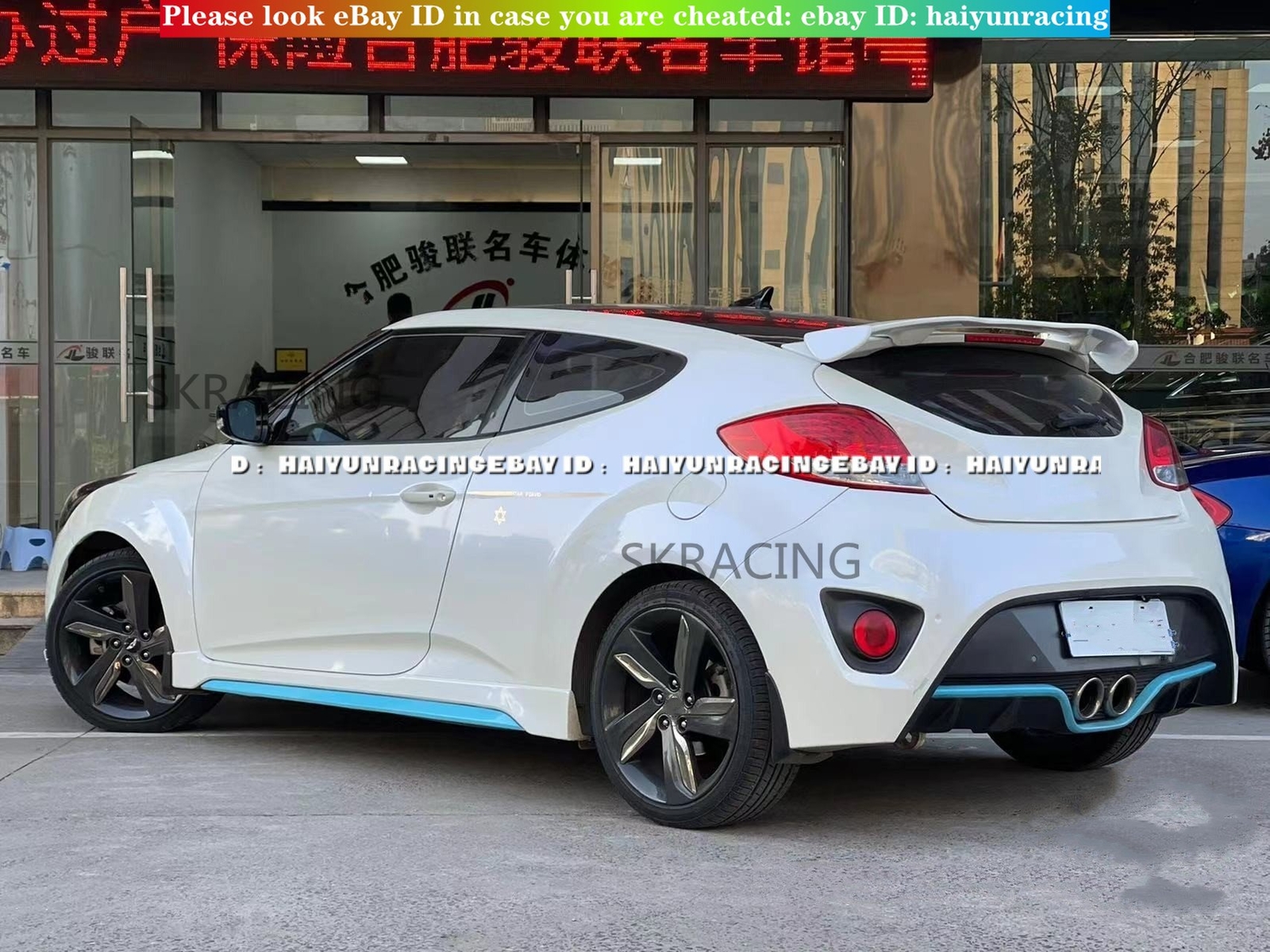 Gloss Black Rear Roof Wing New Style Spoiler Fit For Hyundai Veloster ...
