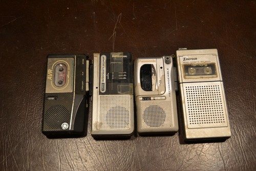 Lot of 4 Micro Cassette Recorder Handheld Recorder Broken for Parts or ...