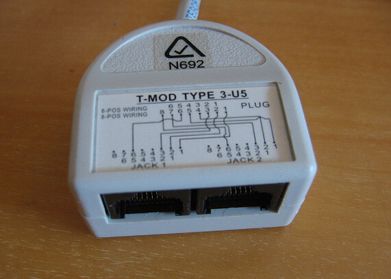 RJ45 T Mod Splitter Computer Adaptor 1 Male to 2 Female T-MOD TYPE 3-U5 ...