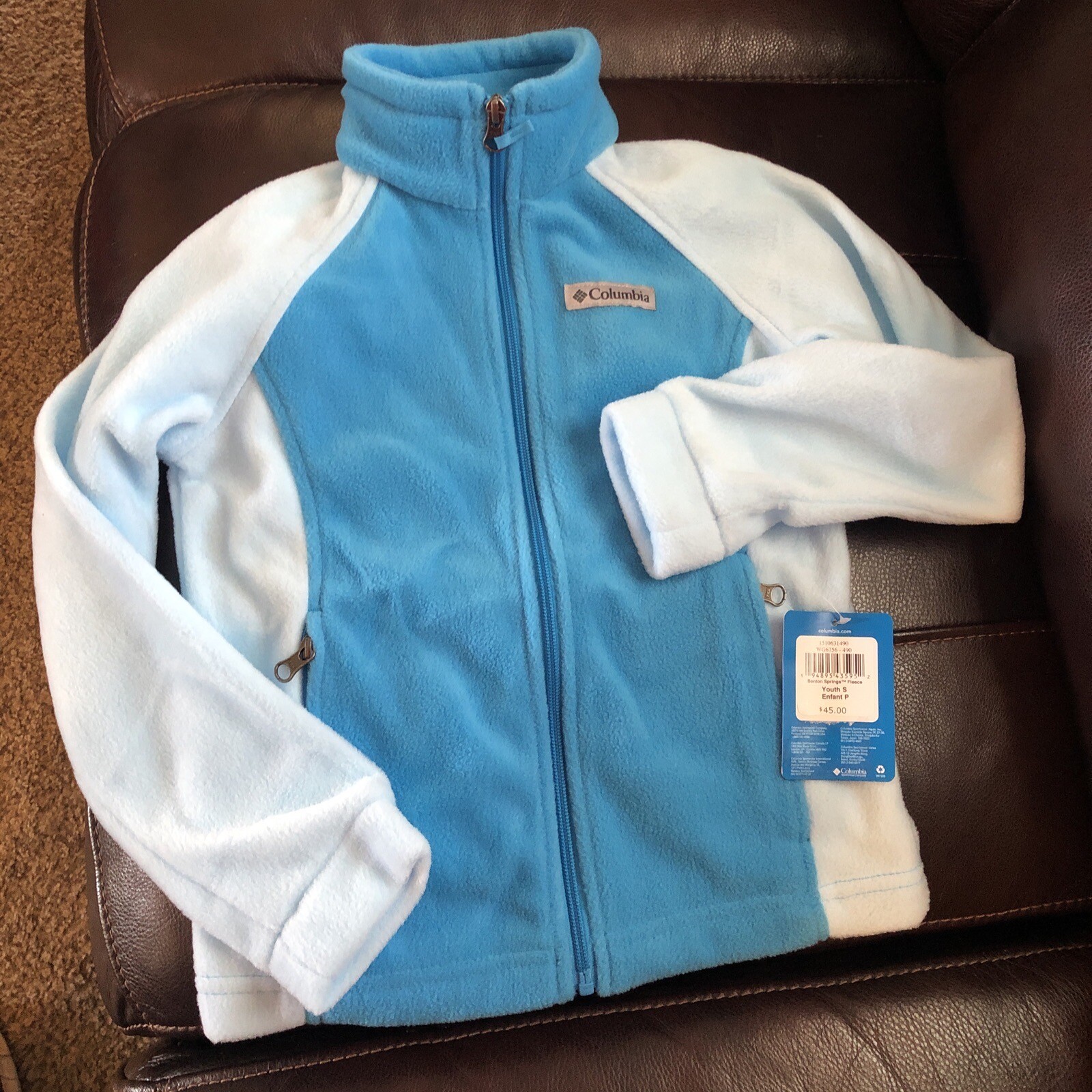 Columbia Benton Springs Youth Small Full Zip Fleece Jacket New With Tag ...