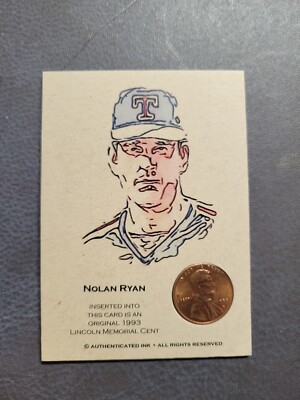 Nolan Ryan Authenticated Ink 1993 Lincoln Penny Card | eBay