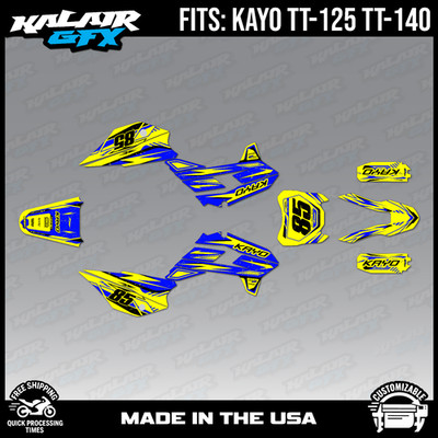 Graphics Kit for Kayo Pit Bike TT 125 TT 140 (2021+) Guard Series ...