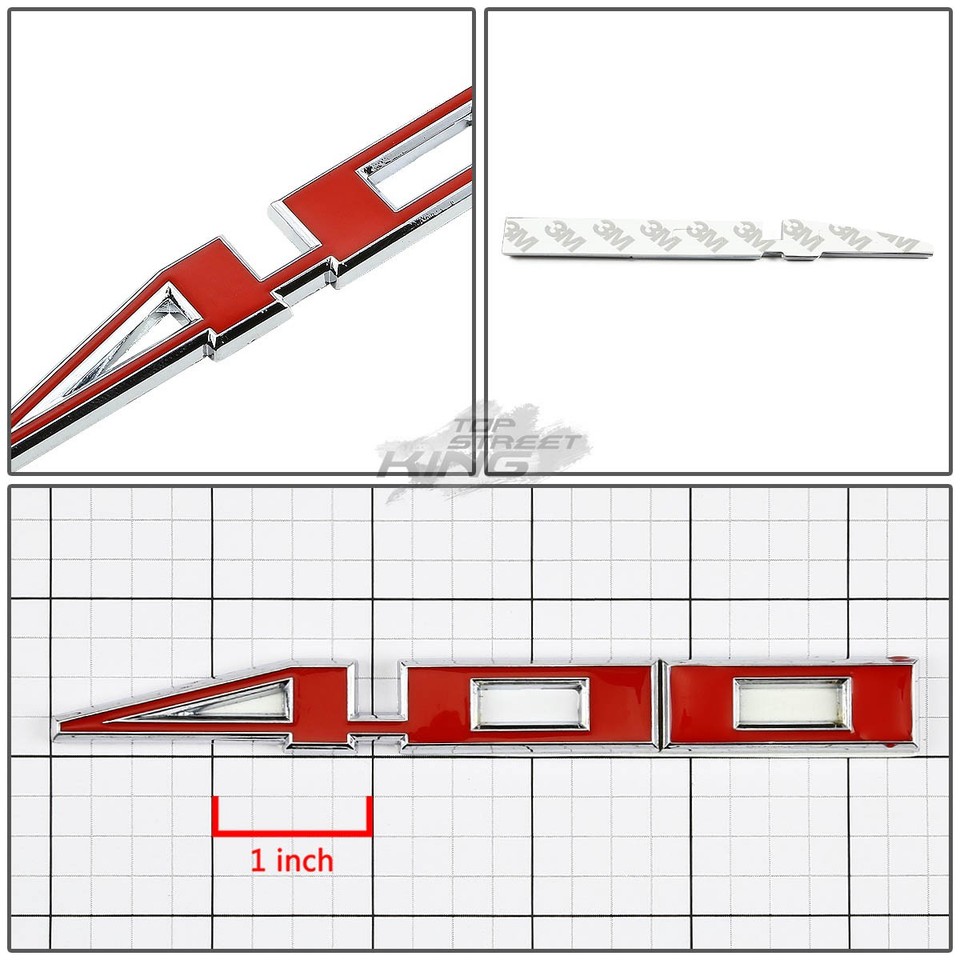 SILVER "400" RED LETTER CID LOGO TRIM BADGE METAL EMBLEM DECAL EXTERIOR ...